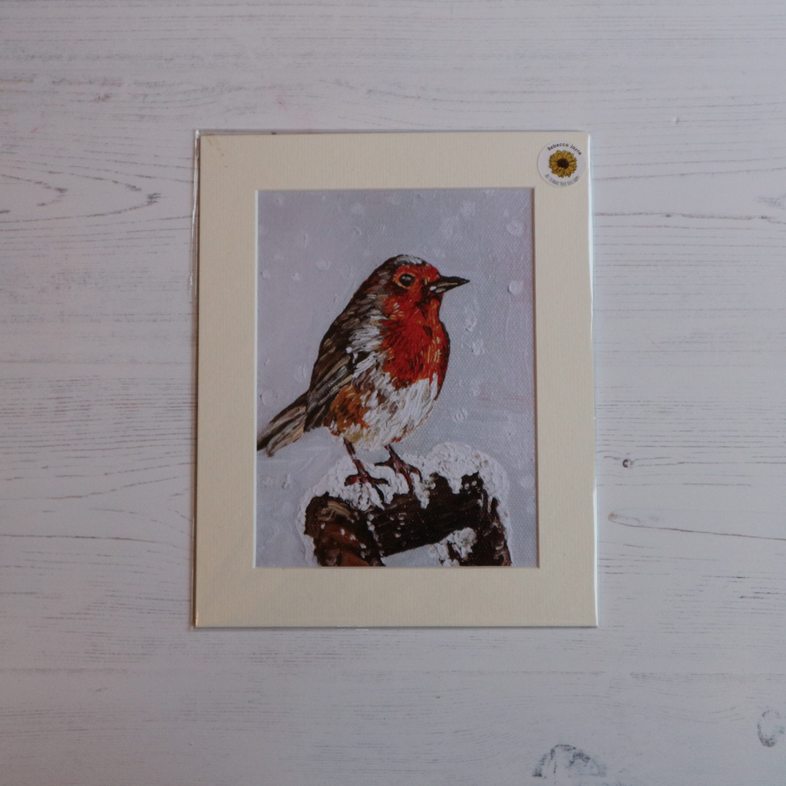 A5 Robin Print in Mount 10x12" - Rebecca Jayne