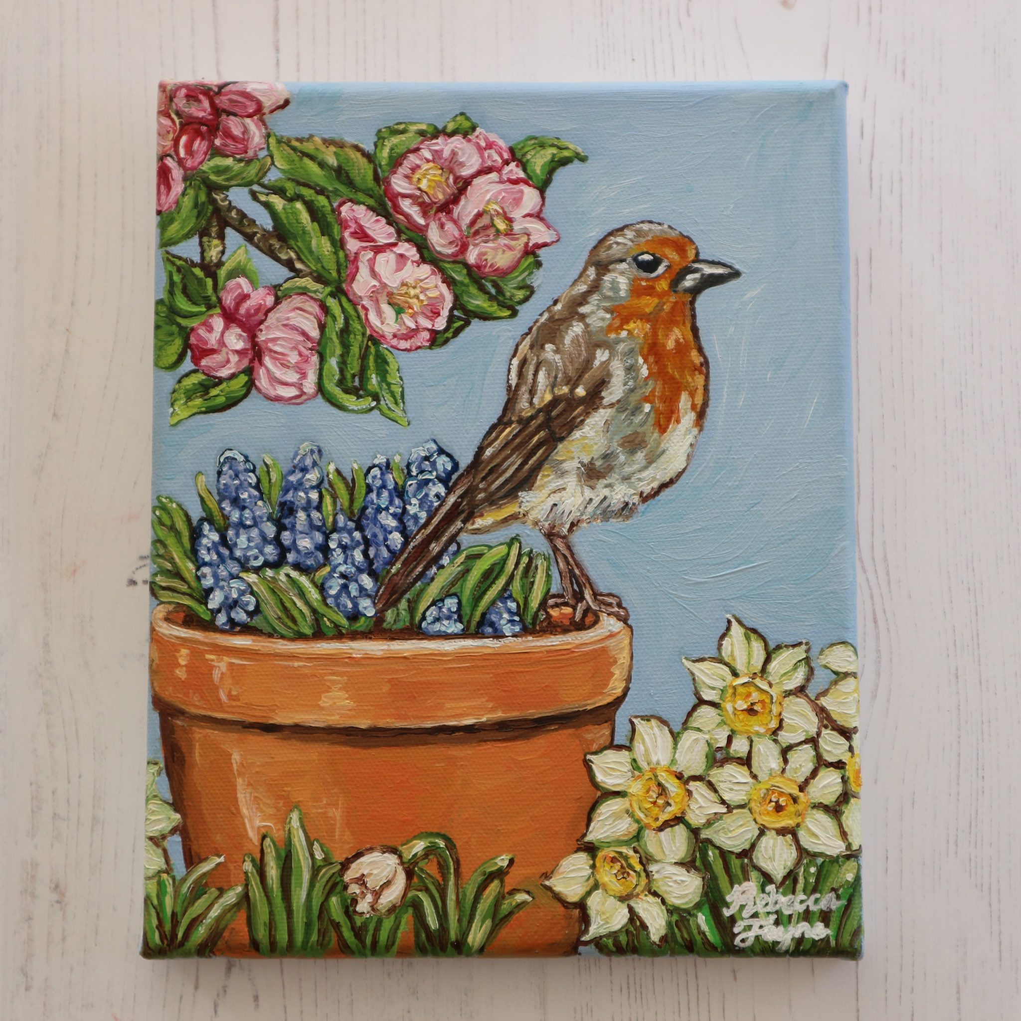 'Tipping into Spring' Original oil Painting - Rebecca Jayne